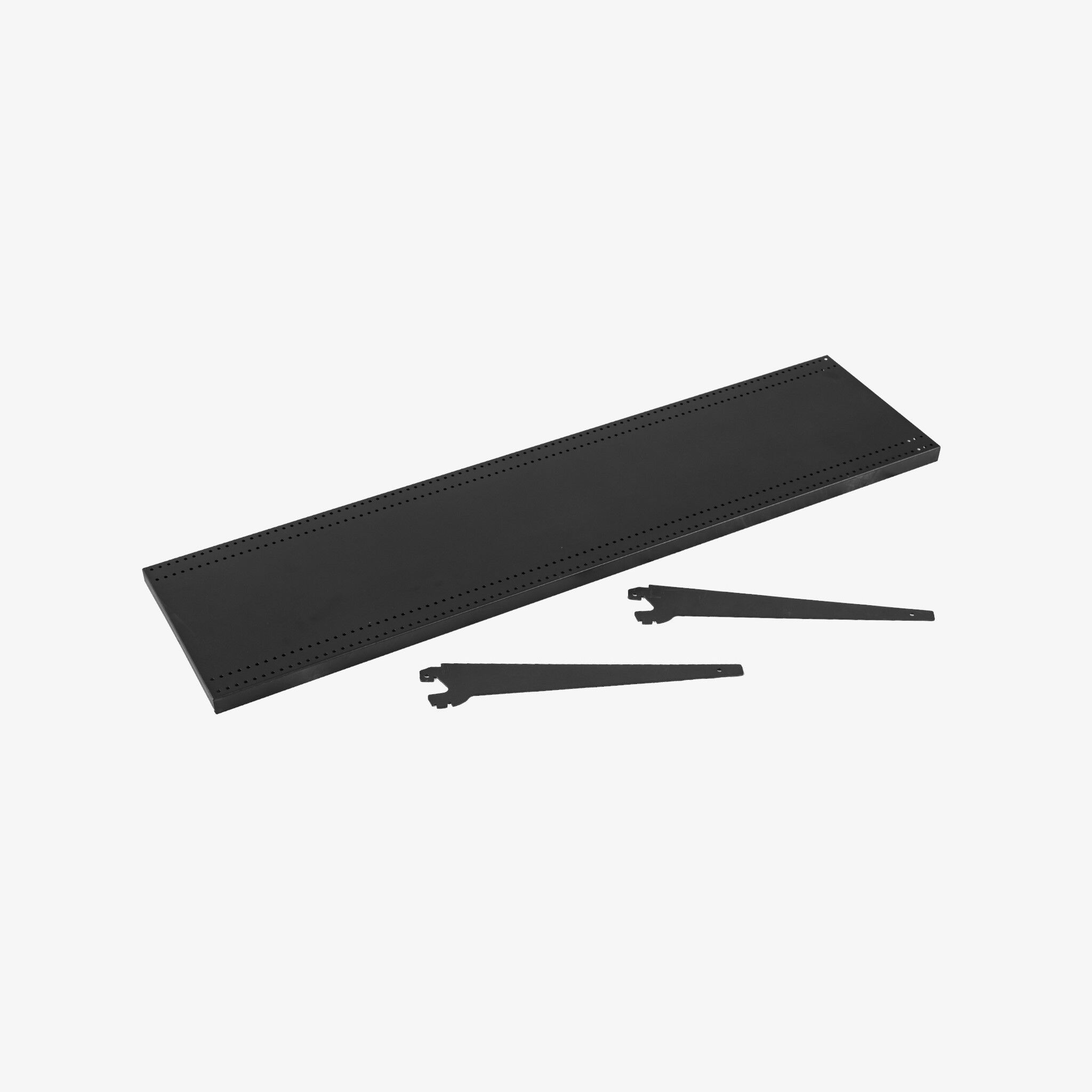 Black Metal Gondola Shelf with Angle Adjustable Brackets, 1200mm x ...