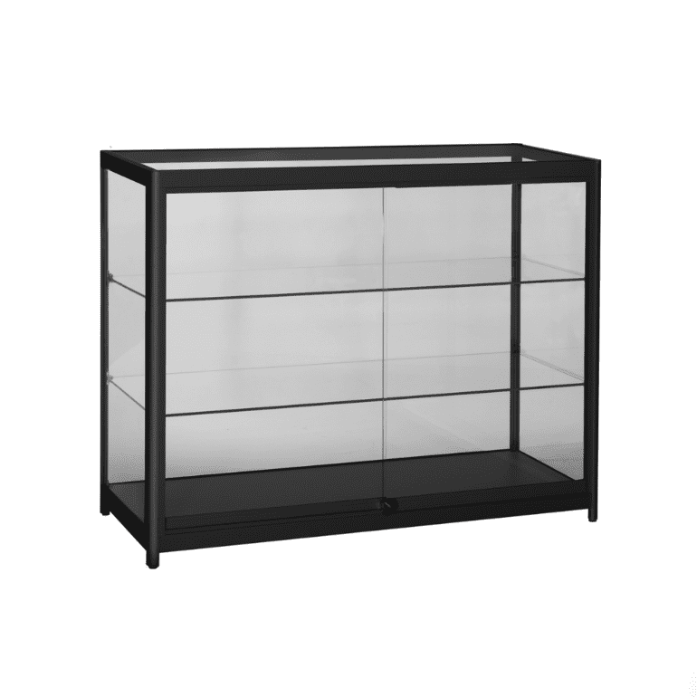 Black Glass Display Retail Counter 900mm - Dinya Shopfittings